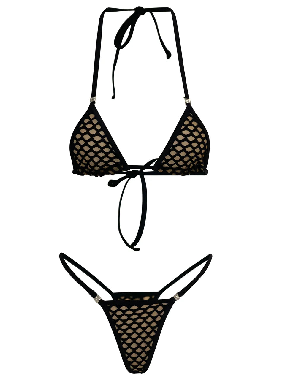 Diamond Dolls Amber Net Bikini Set- Black – highheels.com.au