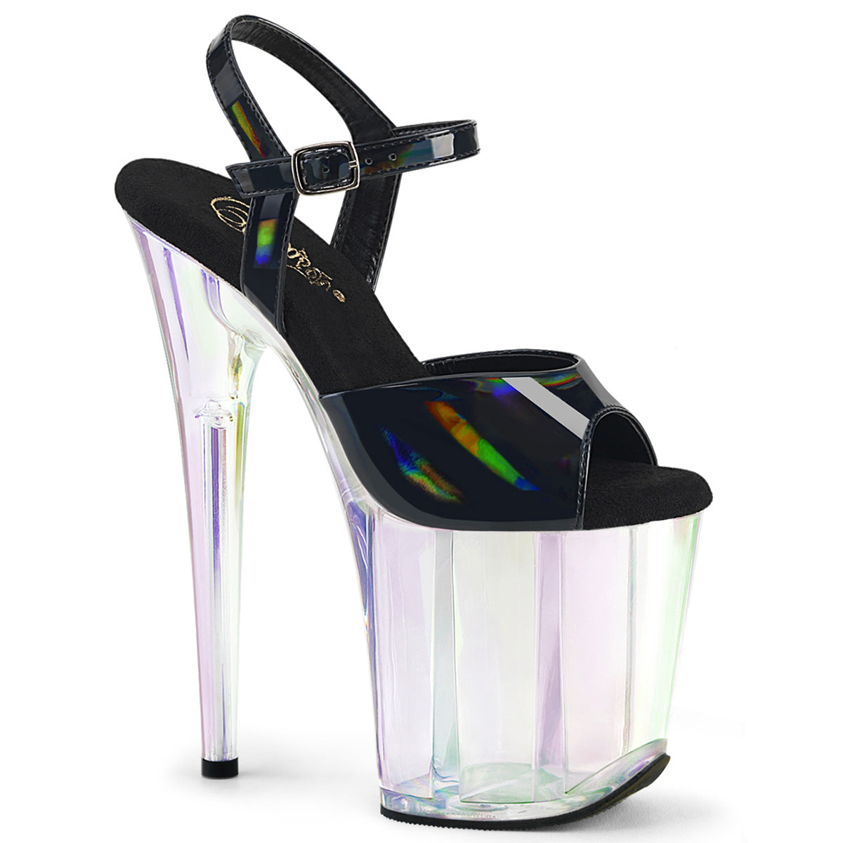 FLAMINGO-809HT Black Holo Patent/Holo Tinted – highheels.com.au