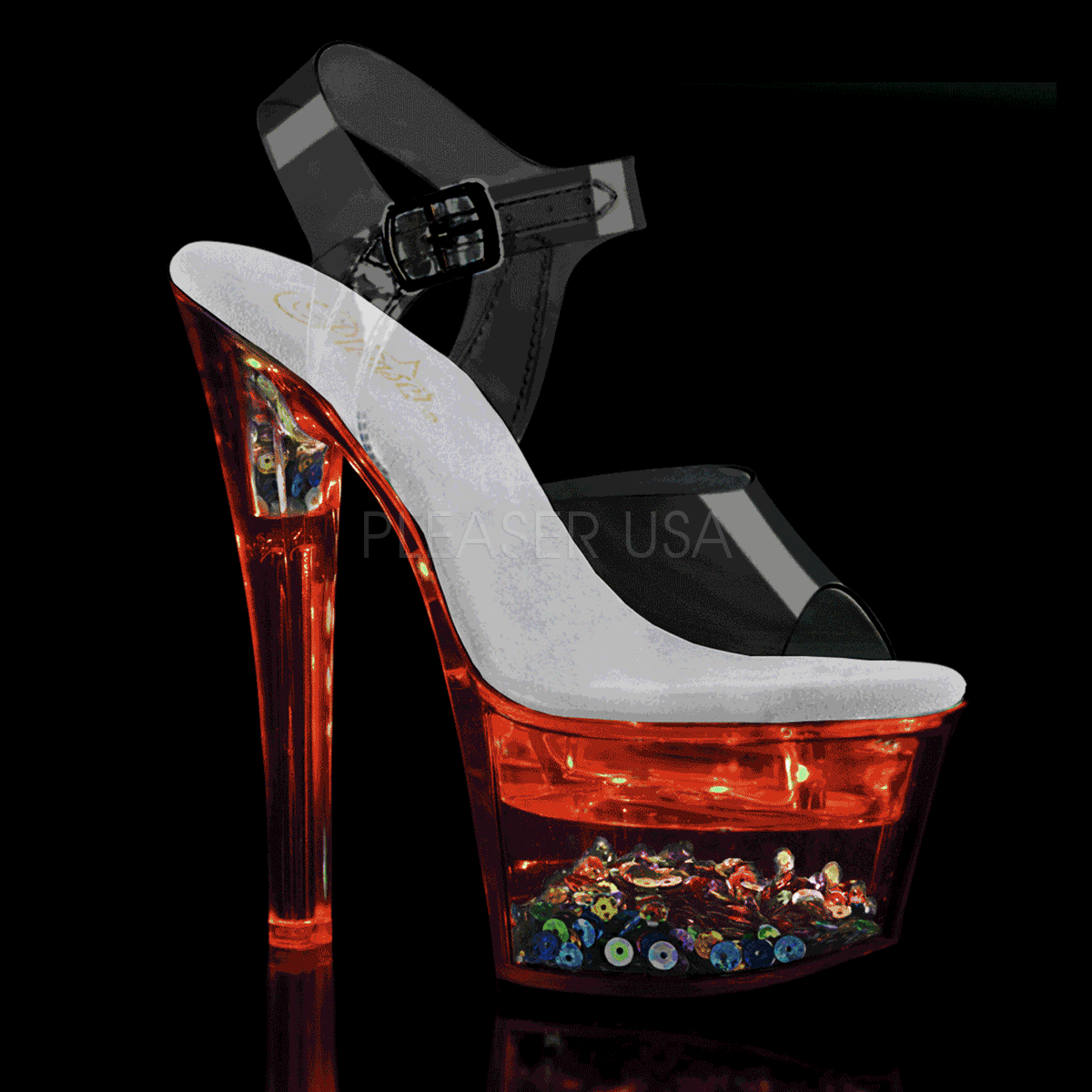 FLASHDANCE Clear Sequins Exotic Dancing High Heels – highheels.com.au