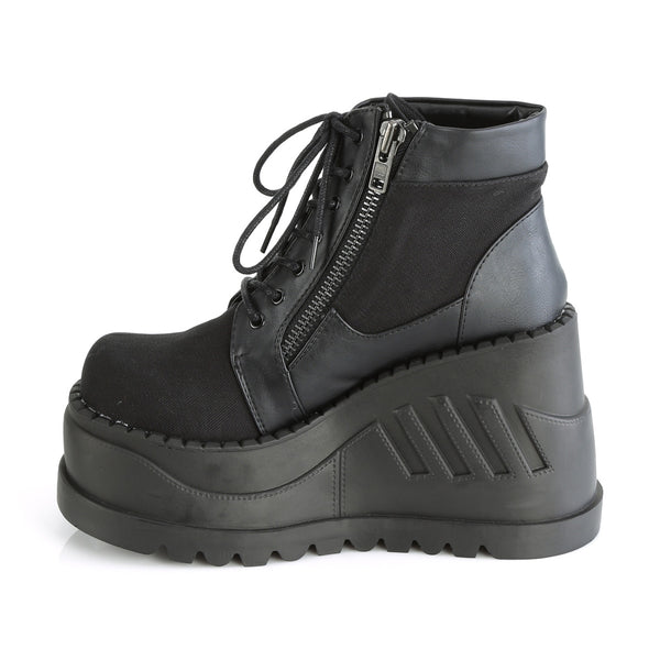 STOMP-10-1 Black Canvas-Vegan Leather